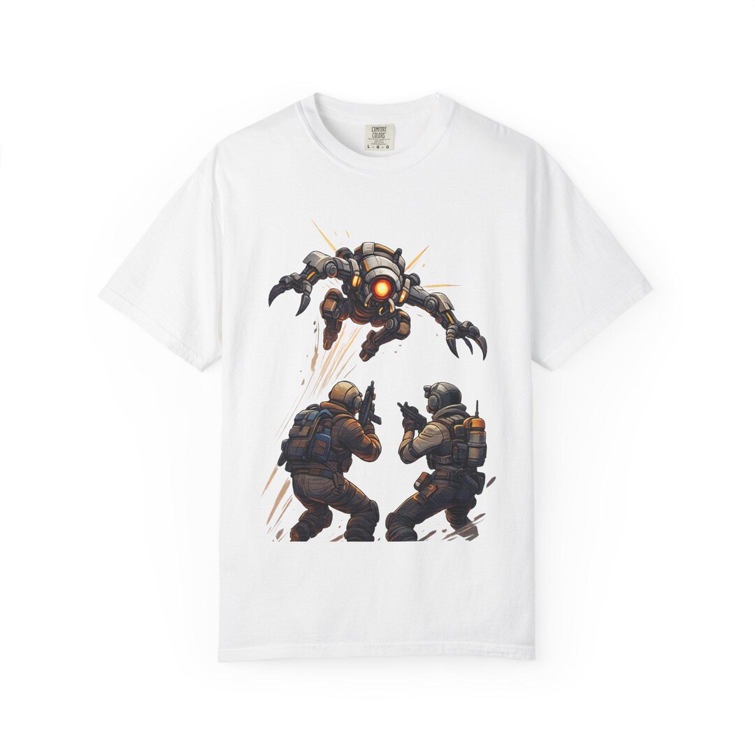 Raiders T-shirt | Soldiers Vs Robot Combat Scene - Etsy
