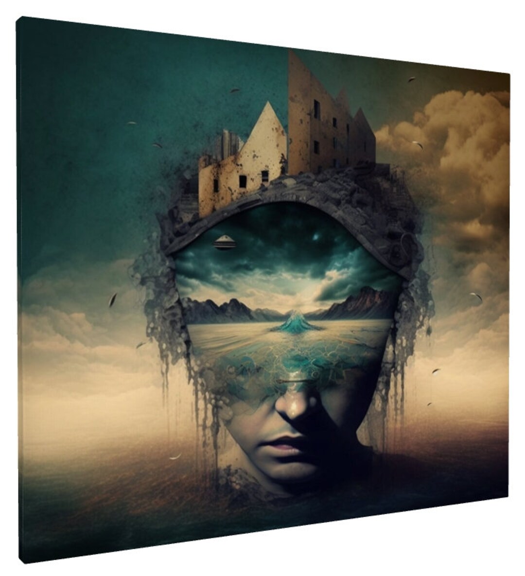 Modern Abstract Surreal Symbolism Melancholy Soul Canvas Wall Art Print ...
