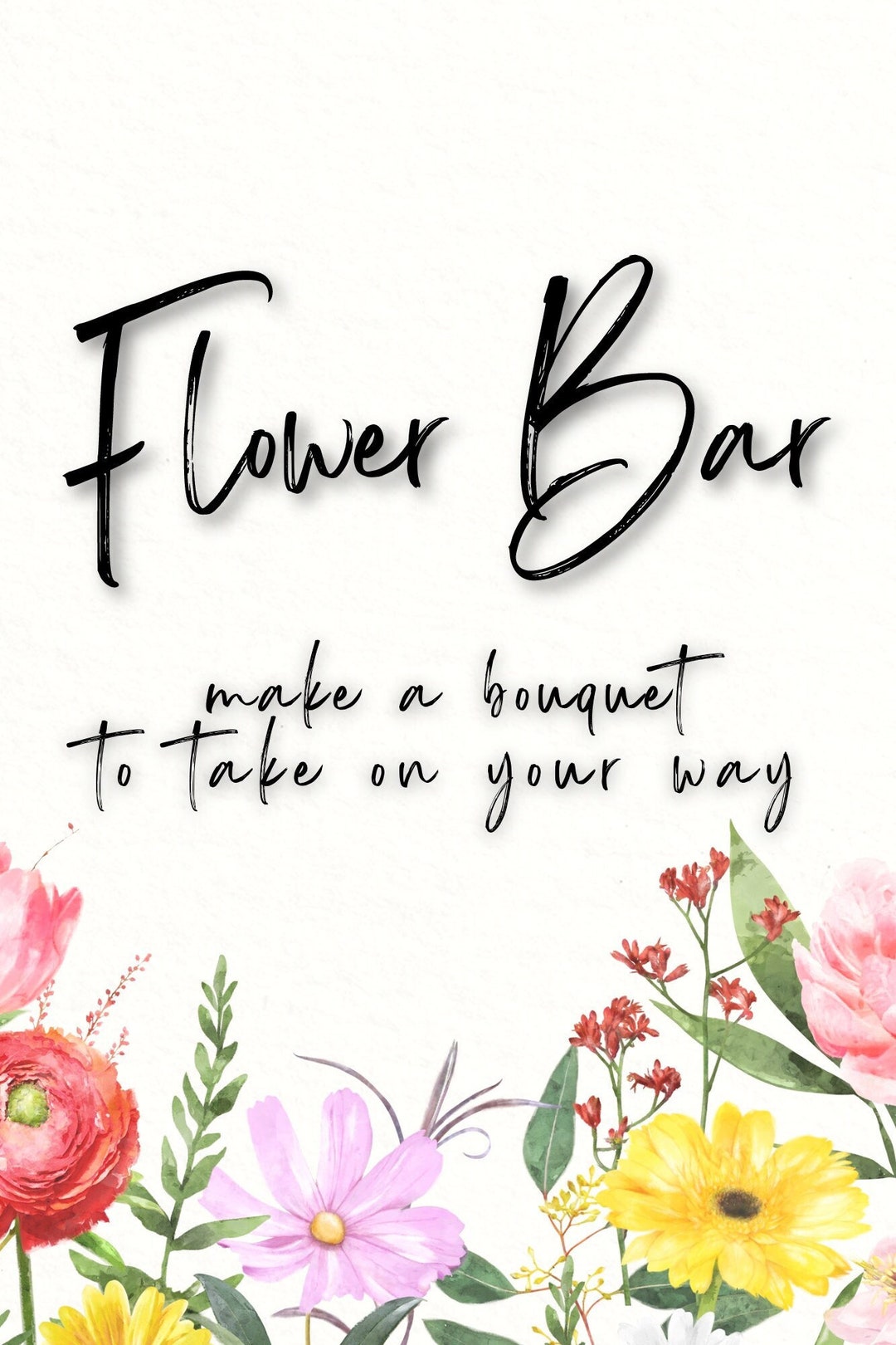 Flower Bar Sign - Etsy