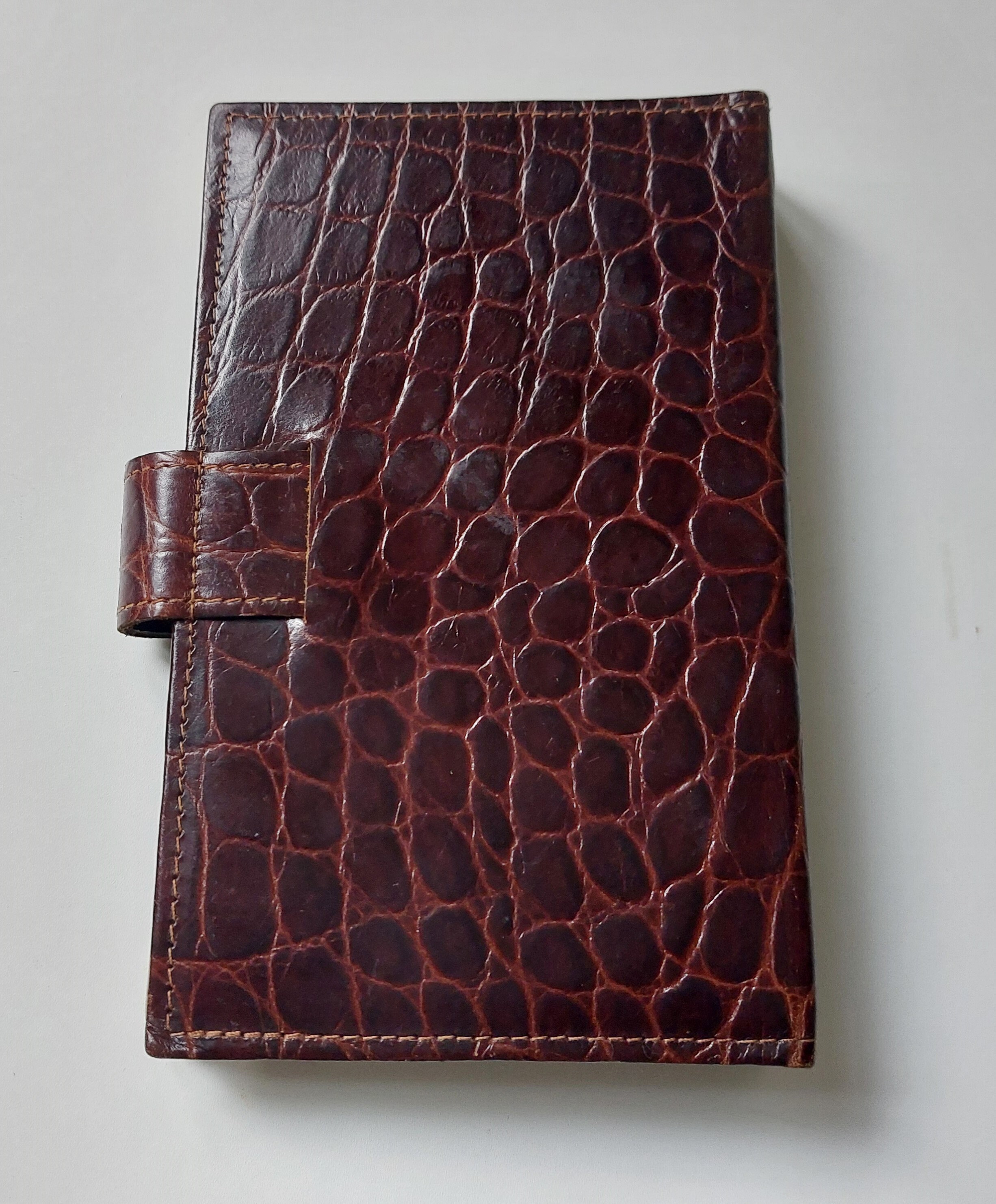 VTG Croc Embossed Leather Koloman Handler 7-ring Pocket Organizer ...