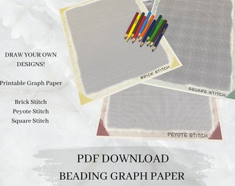 Beading Graph Paper _ Draw Your Designs _ Brick Stitch Paper _ - Etsy