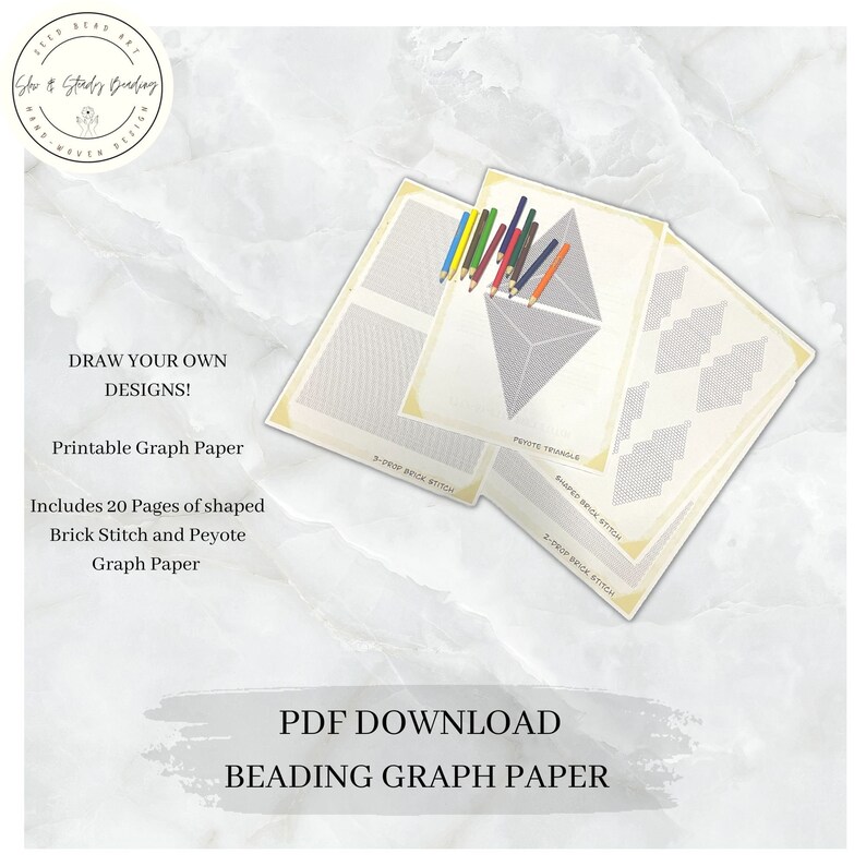Beading Graph Paper _ Draw Your Designs _ Brick Stitch Paper _ Peyote ...