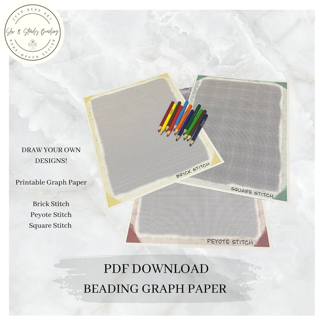 Beading Graph Paper _ Draw Your Designs _ Brick Stitch Paper _ Peyote ...