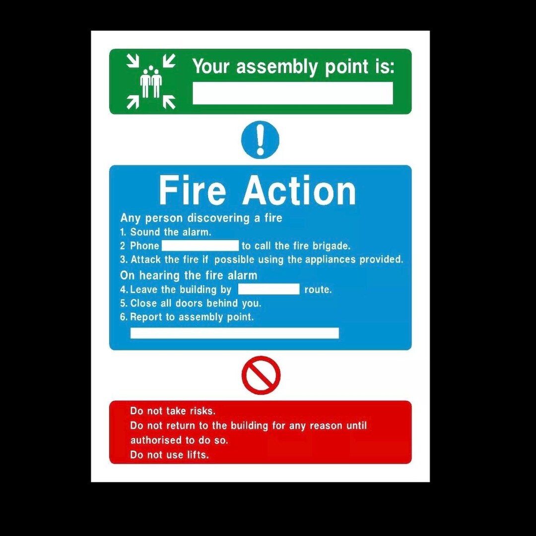FIRE ACTION Your ASSEMBLY Point Plastic Rigid Sign 150 X 210mm - Etsy UK