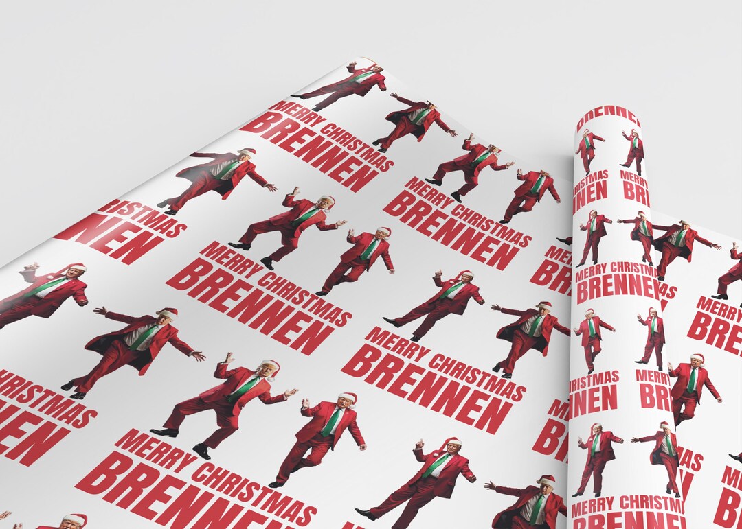 Personalized Dancing Trump Christmas Wrapping Paper Trump Gift Wrap ...