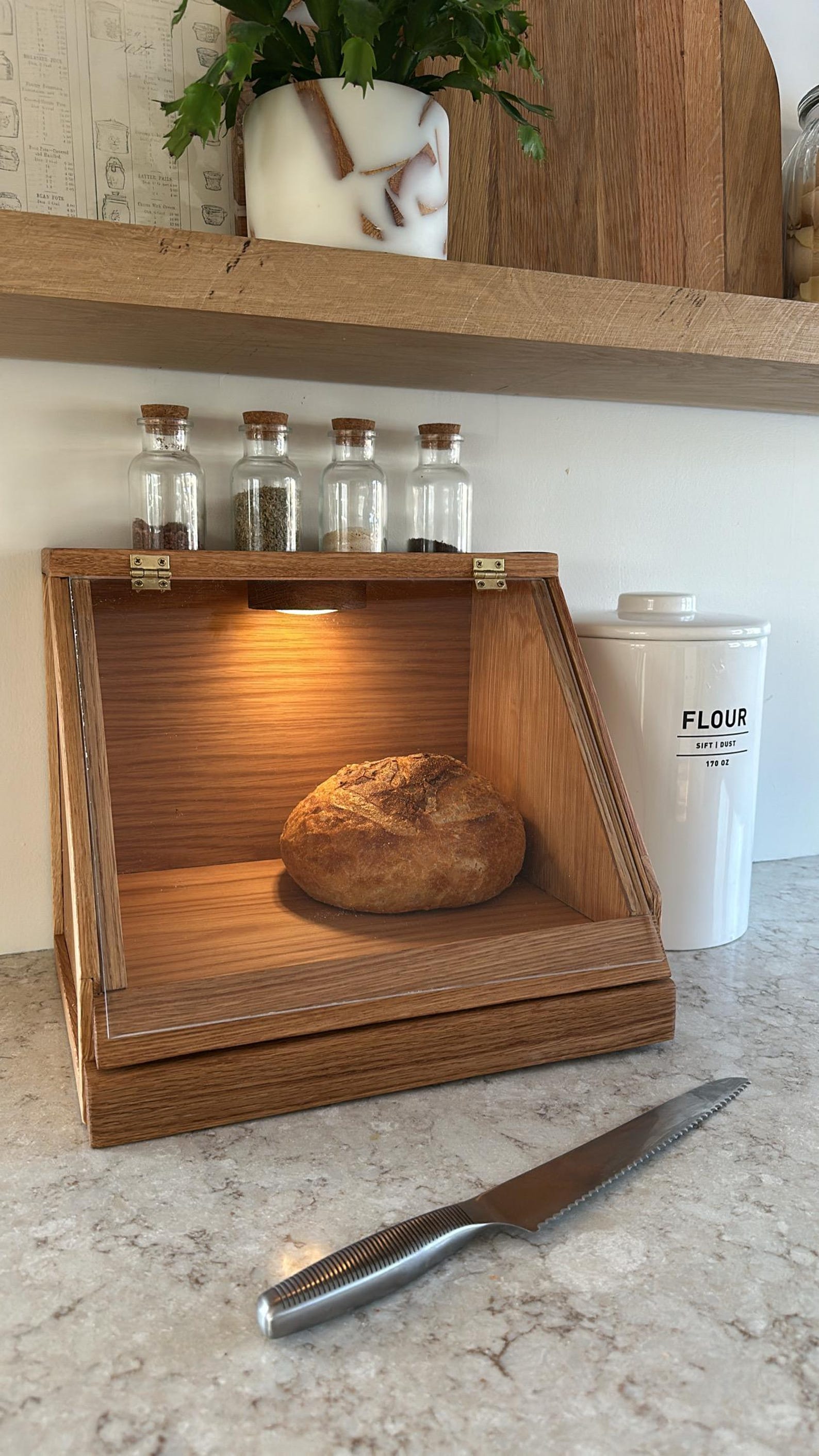 White Oak Bread Box - Etsy