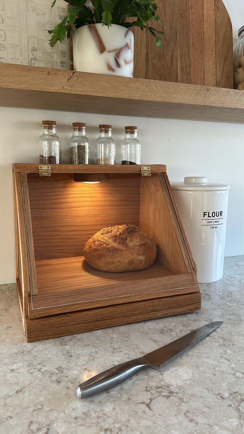 White Oak Bread Box - Etsy