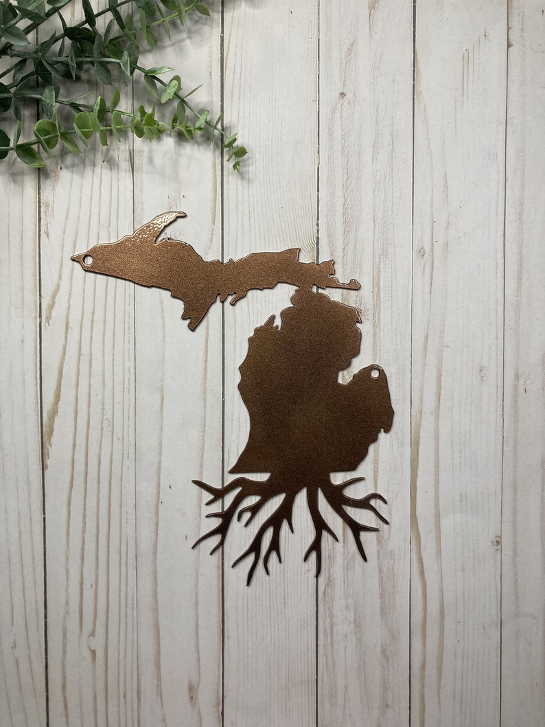 Michigan Roots Metal Wall Art Sign - Etsy