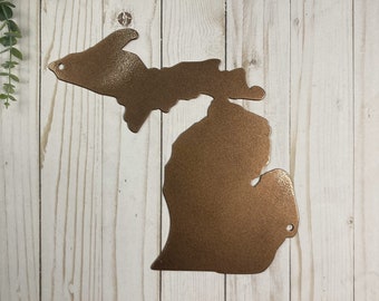 U of M State of Michigan Metal Wall Art - Etsy