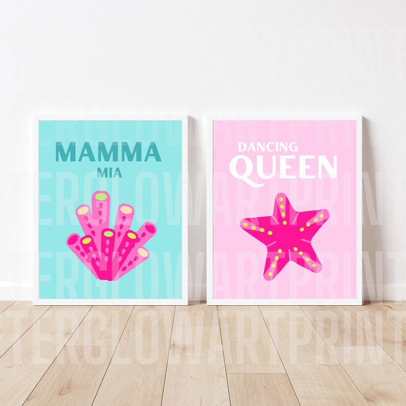 Mamma Mia Print Set, Preppy Wall Decor, Mamma Mia Gallery Art, Digital ...