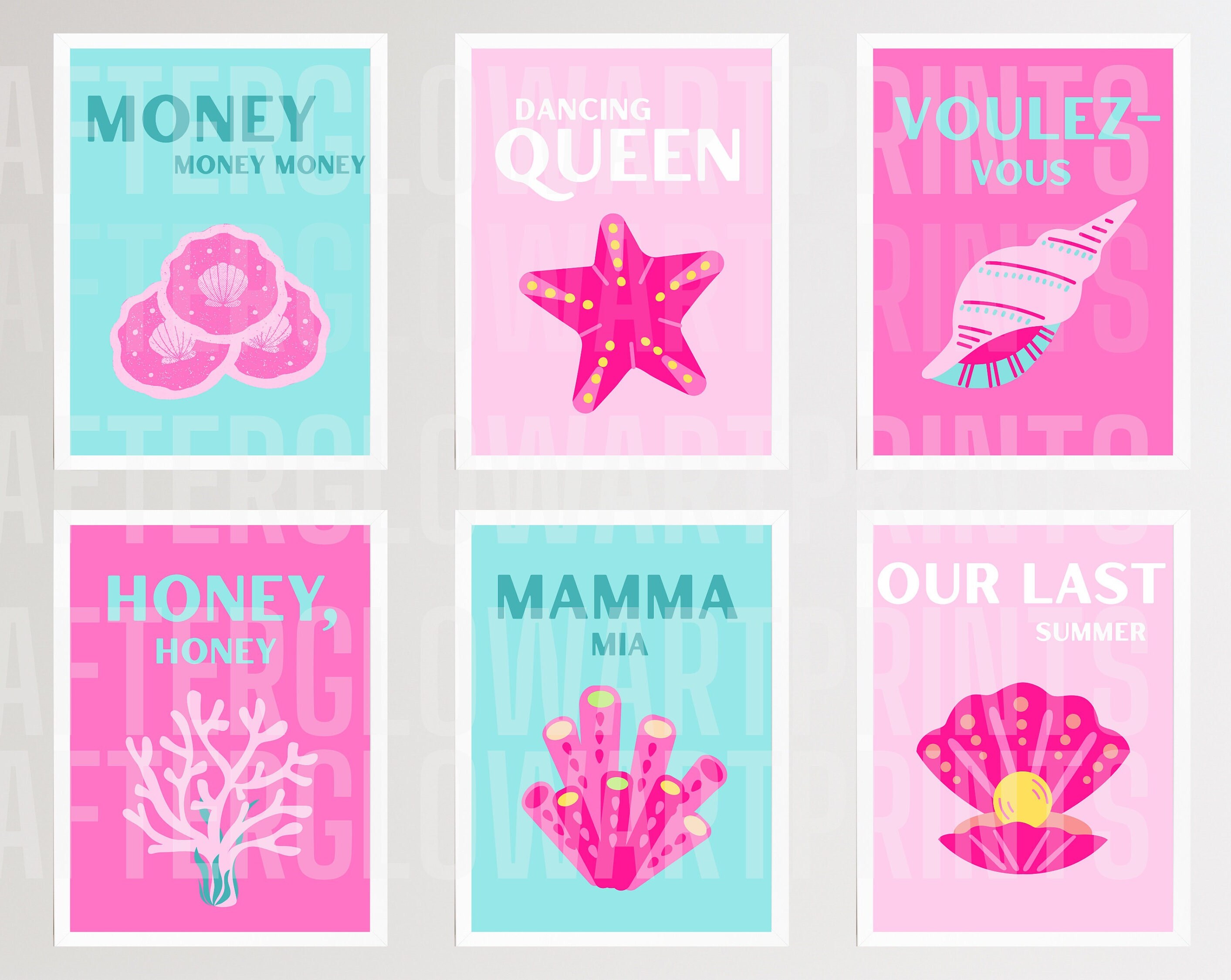 Mamma Mia Print Set, Preppy Wall Decor, Mamma Mia Gallery Art, Digital ...