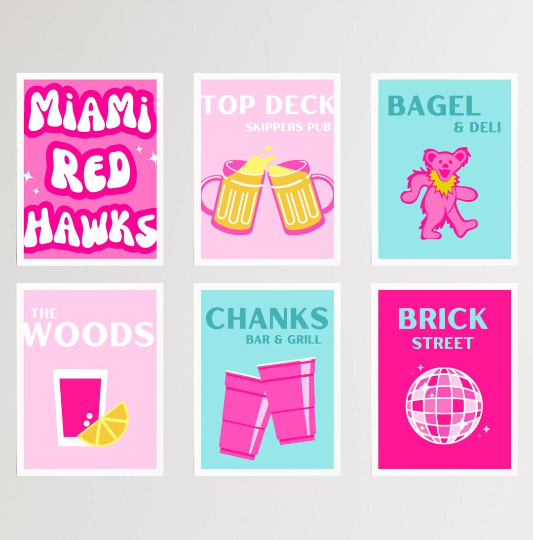 Miami University Print Set, Oxford Gallery Art, Digital Download, Miami ...