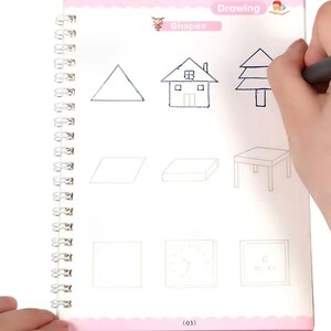 11pcs Kids Reusable Writing Stencil-print Hand Write Exercise Book ...