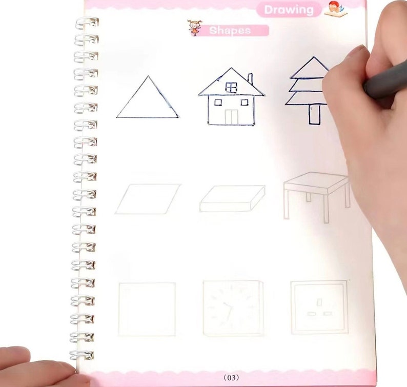 11pcs Kids Reusable Writing Stencil-print Hand Write Exercise Book ...