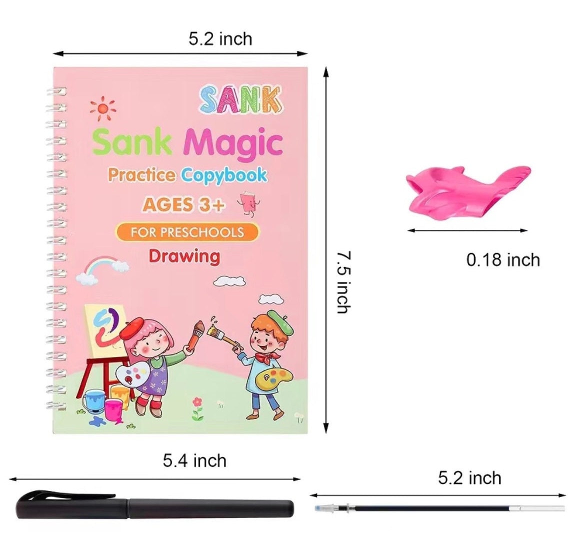 11pcs Kids Reusable Writing Stencil-print Hand Write Exercise Book ...