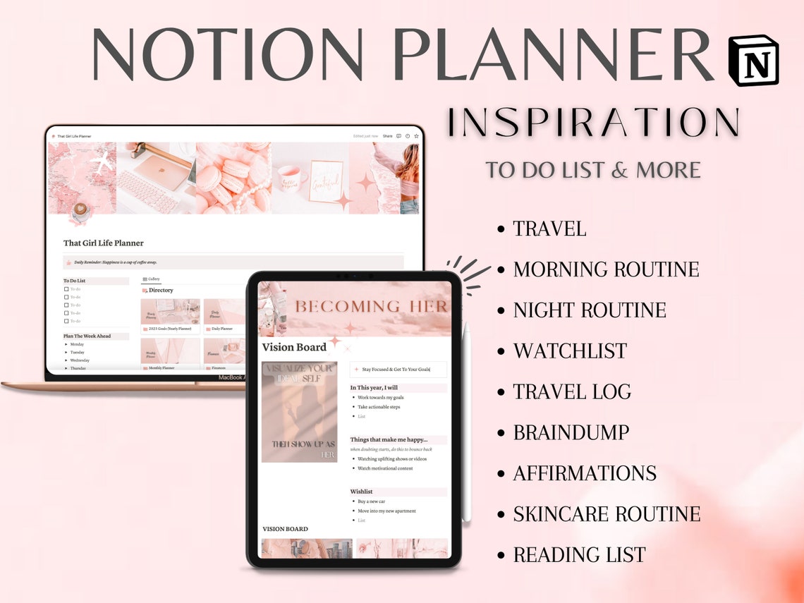 PLR Notion Template 2024 Aesthetic Planner, Daily Notion Planner, Notion Life Template, Digital ...