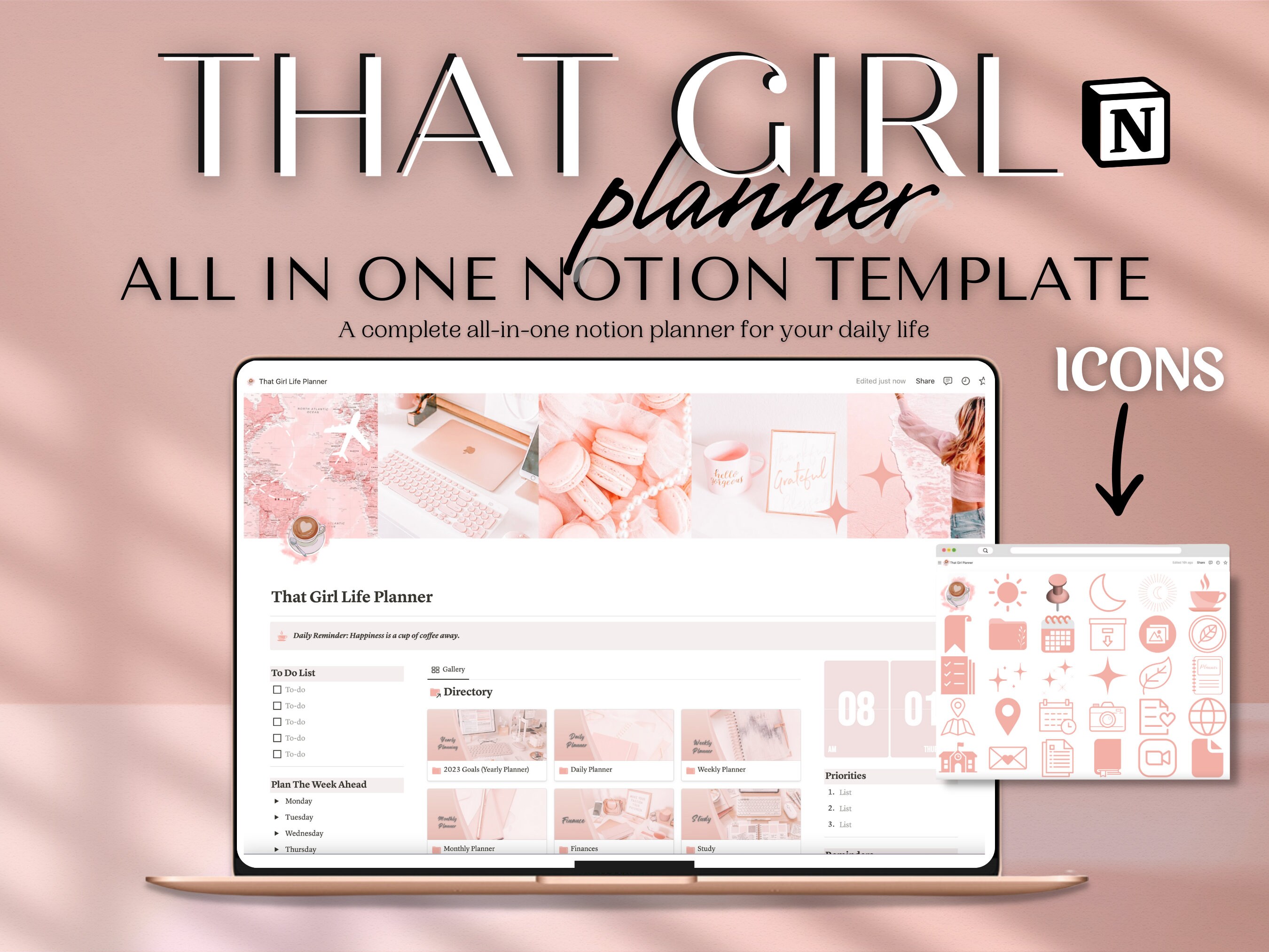 PLR Notion Template 2024 Aesthetic Planner Daily Notion - Etsy