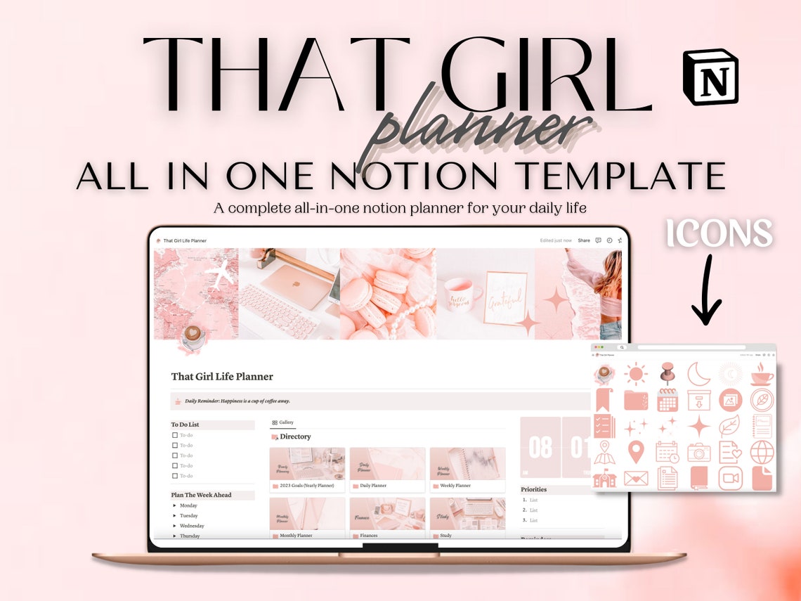 PLR Notion Template 2024 Aesthetic Planner, Daily Notion Planner ...