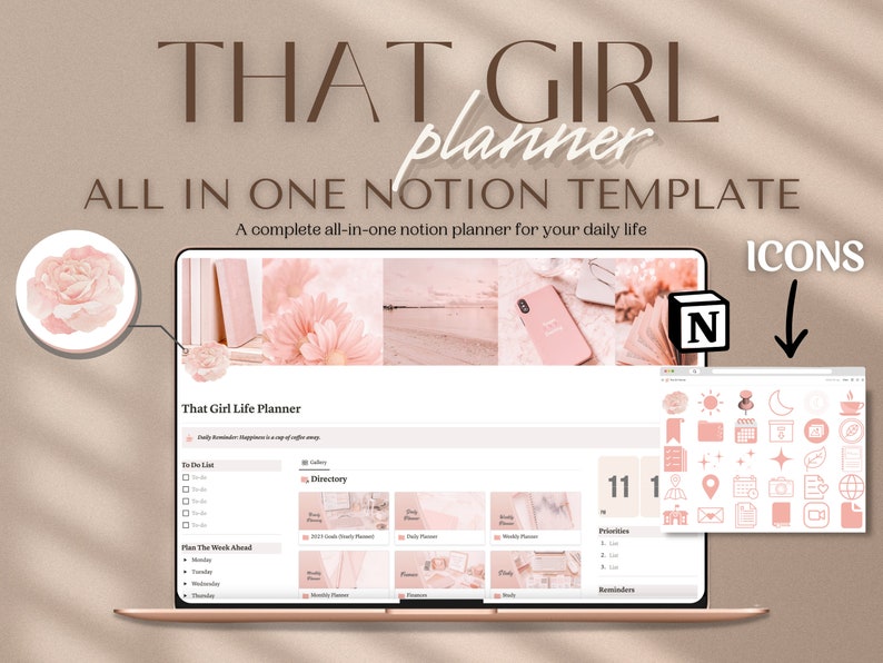 PLR Notion Template 2024 Aesthetic Planner, Daily Notion Planner, Notion Life Template, Digital ...