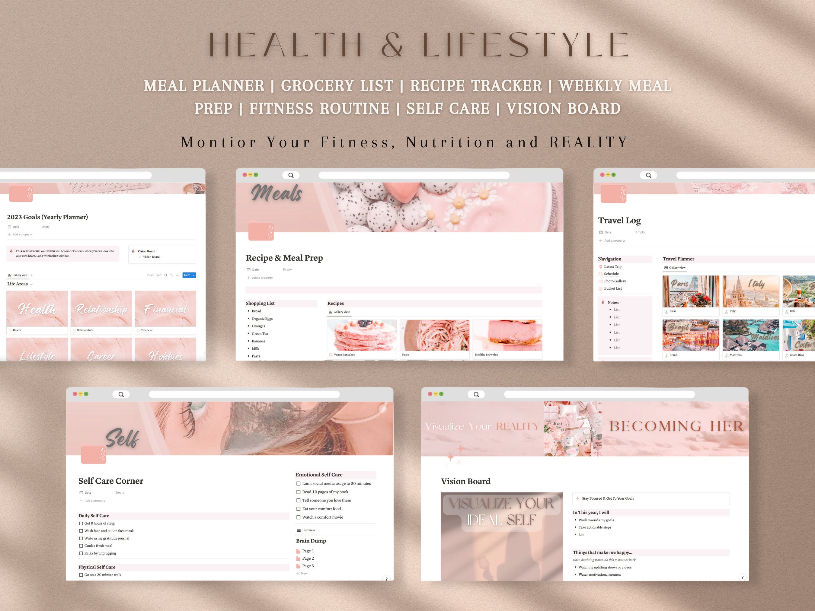 PLR That Girl Notion Template, 2024 Aesthetic Planner, All in One ...