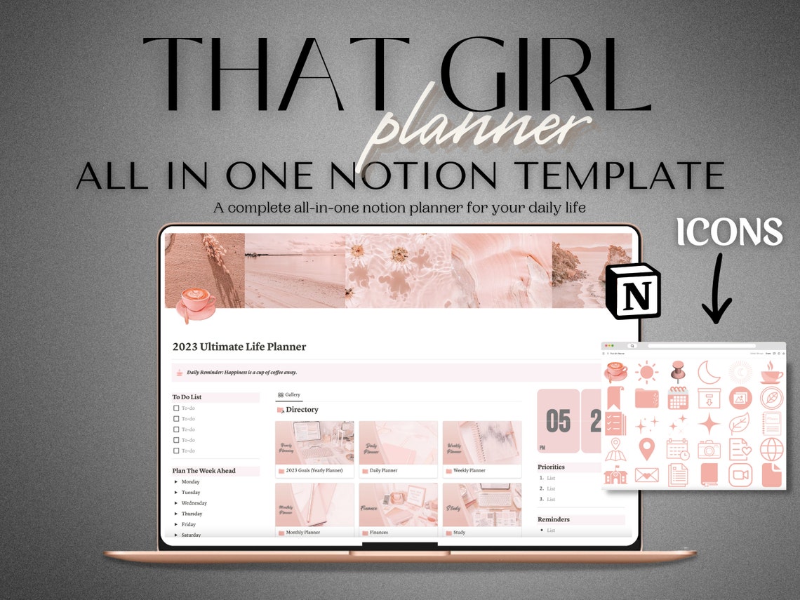 PLR Notion Template 2024 Aesthetic Planner Daily Notion - Etsy