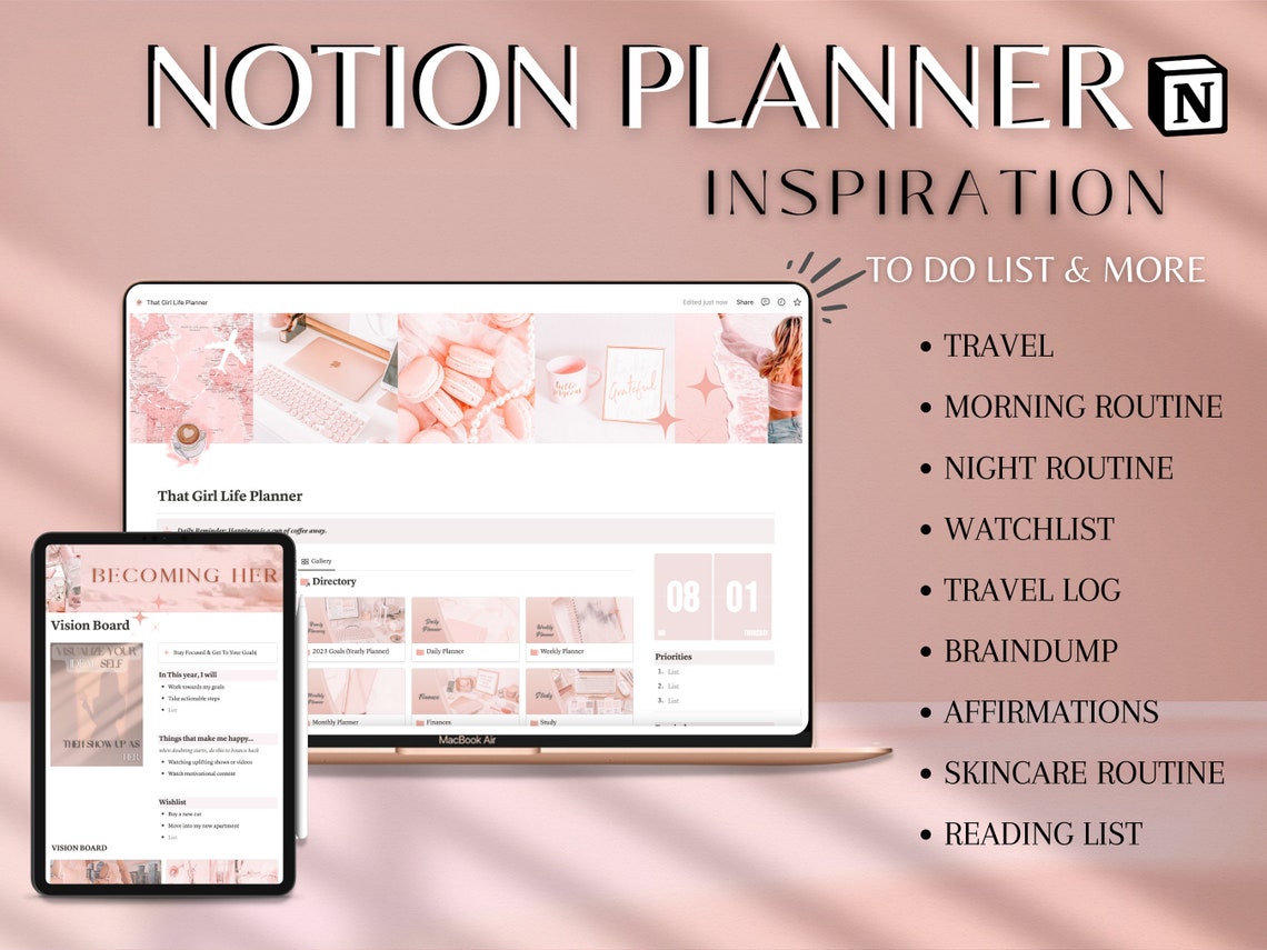 PLR Notion Template 2024 Aesthetic Planner, Daily Notion Planner, Notion Life Template, Digital ...