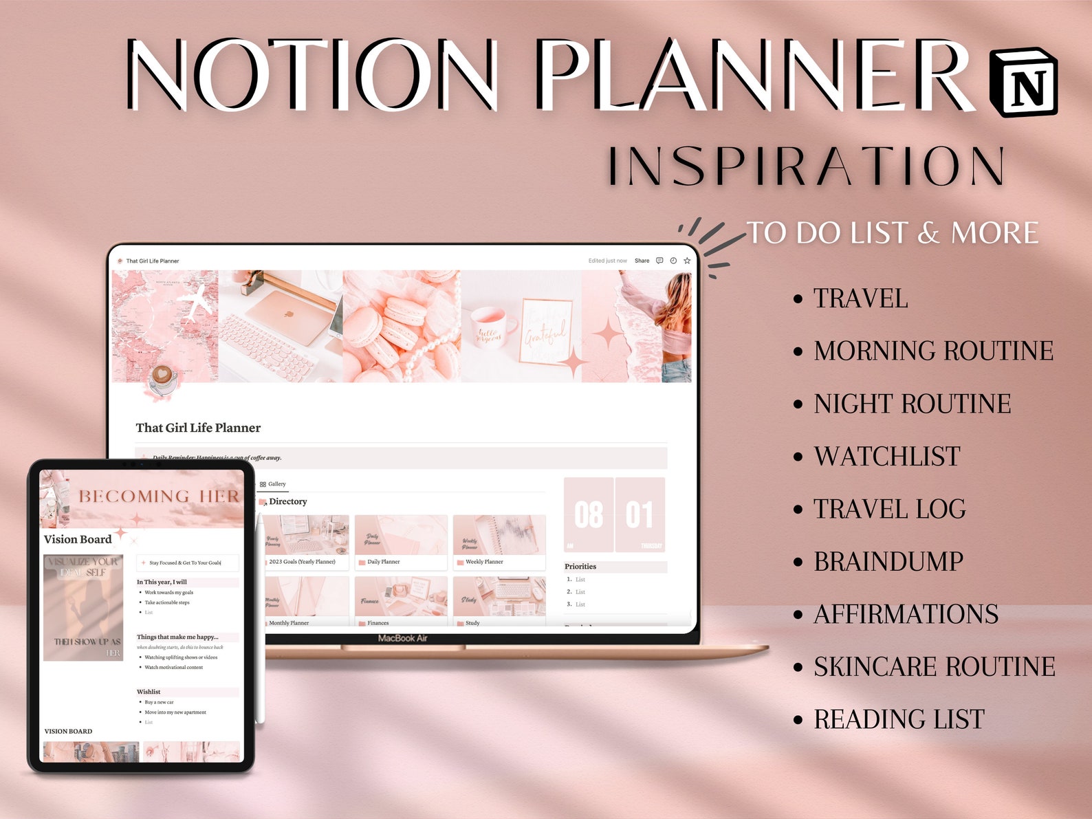 PLR Notion Template 2024 Aesthetic Planner, Daily Notion Planner, Notion Life Template, Digital ...