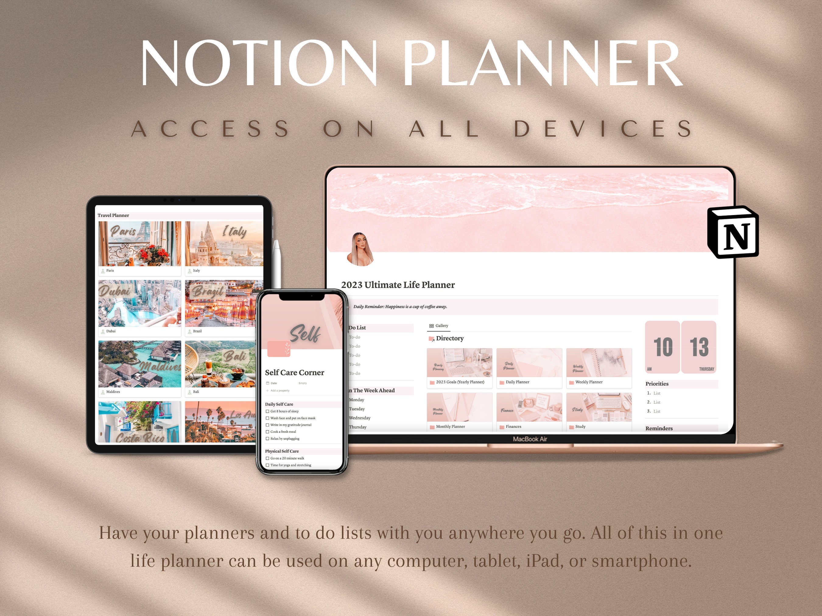 PLR That Girl Notion Template, 2024 Aesthetic Planner, All in One Notion Template, Notion ...