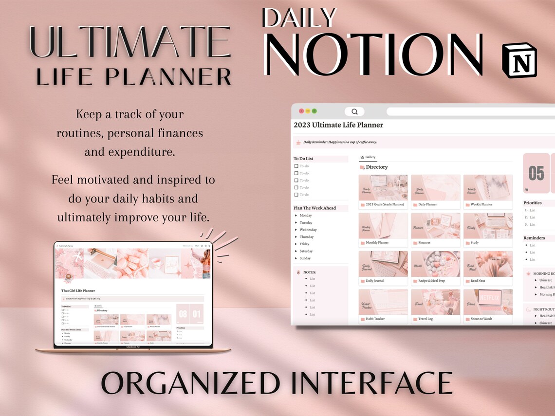 PLR Notion Template 2024 Aesthetic Planner, Daily Notion Planner, Notion Life Template, Digital ...