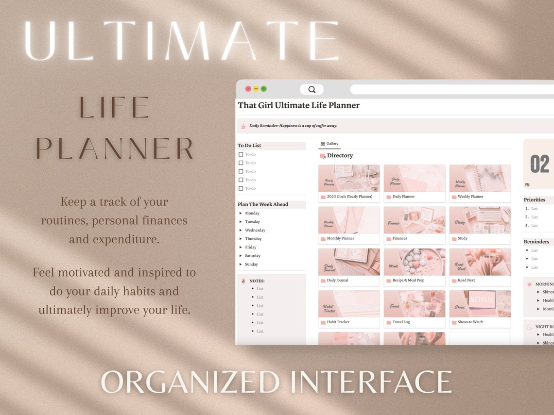 PLR Notion Template 2024 Aesthetic Planner, Daily Notion Planner ...
