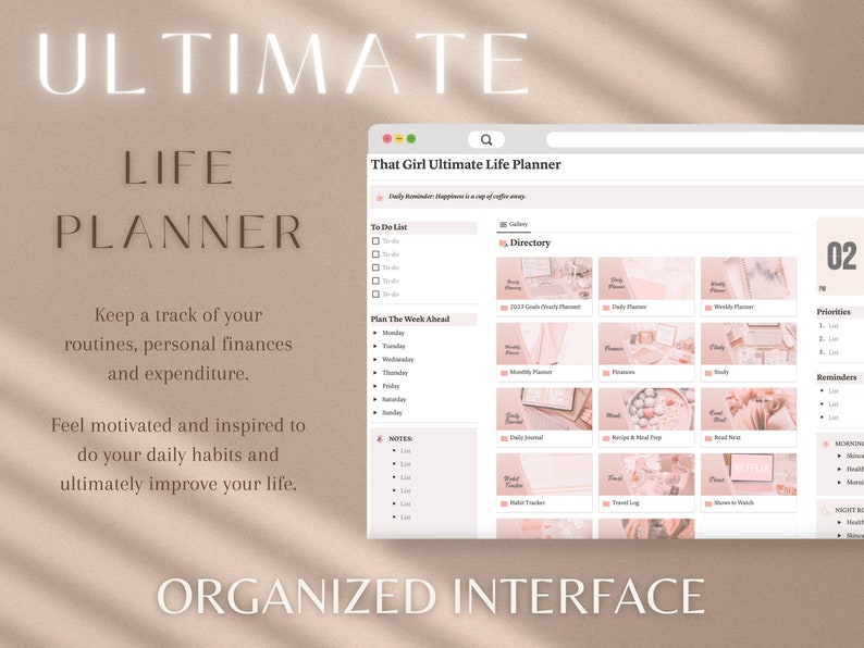 PLR Notion Template 2024 Aesthetic Planner, Daily Notion Planner, Notion Life Template, Digital ...