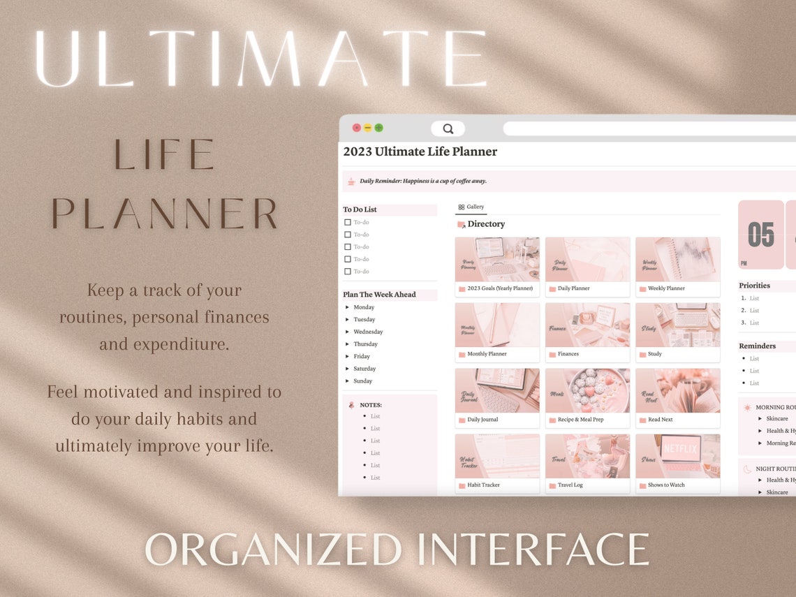 PLR That Girl Notion Template, 2024 Aesthetic Planner, All in One ...