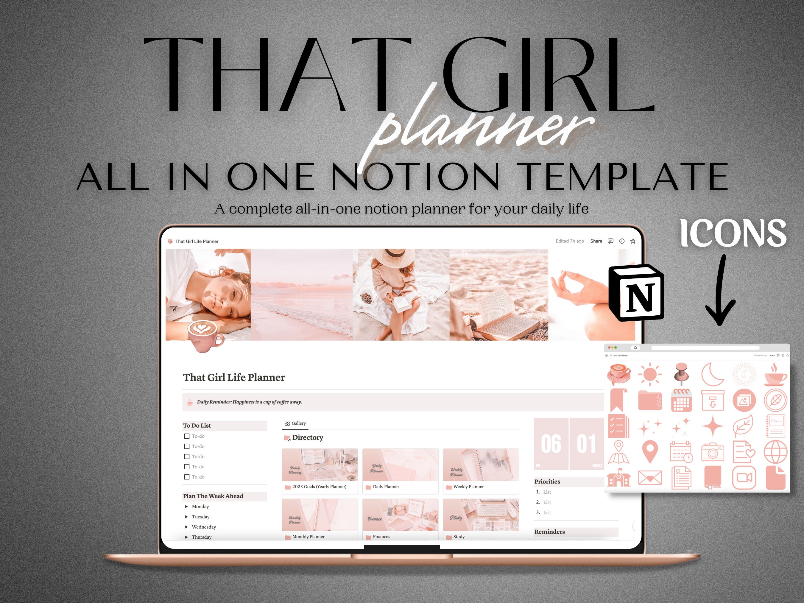 PLR Notion Template 2024 Aesthetic Planner, Daily Notion Planner ...