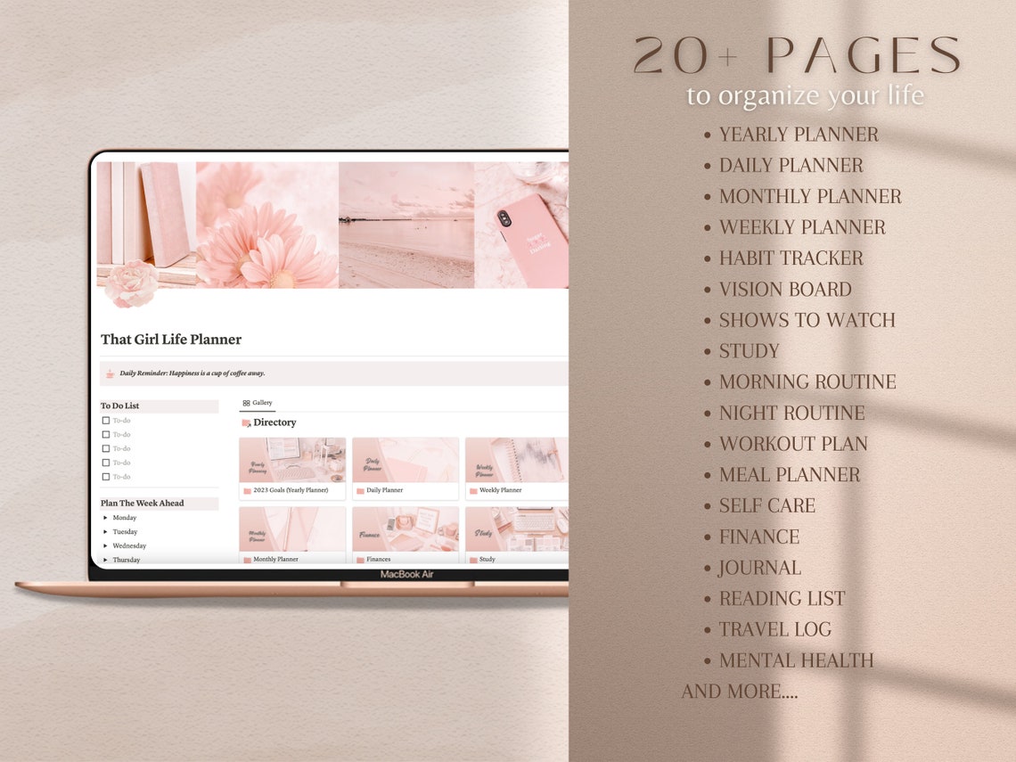 PLR Notion Template 2024 Aesthetic Planner, Daily Notion Planner, Notion Life Template, Digital ...