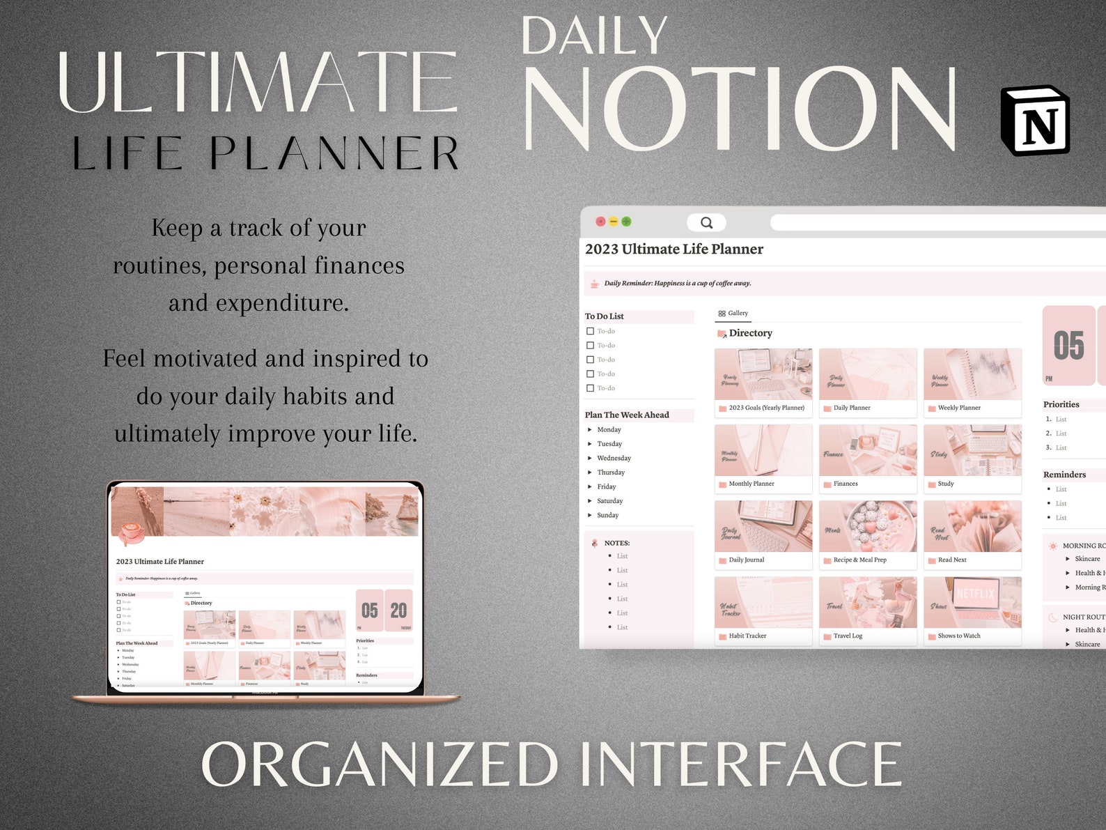 PLR Notion Template 2024 Aesthetic Planner Daily Notion - Etsy