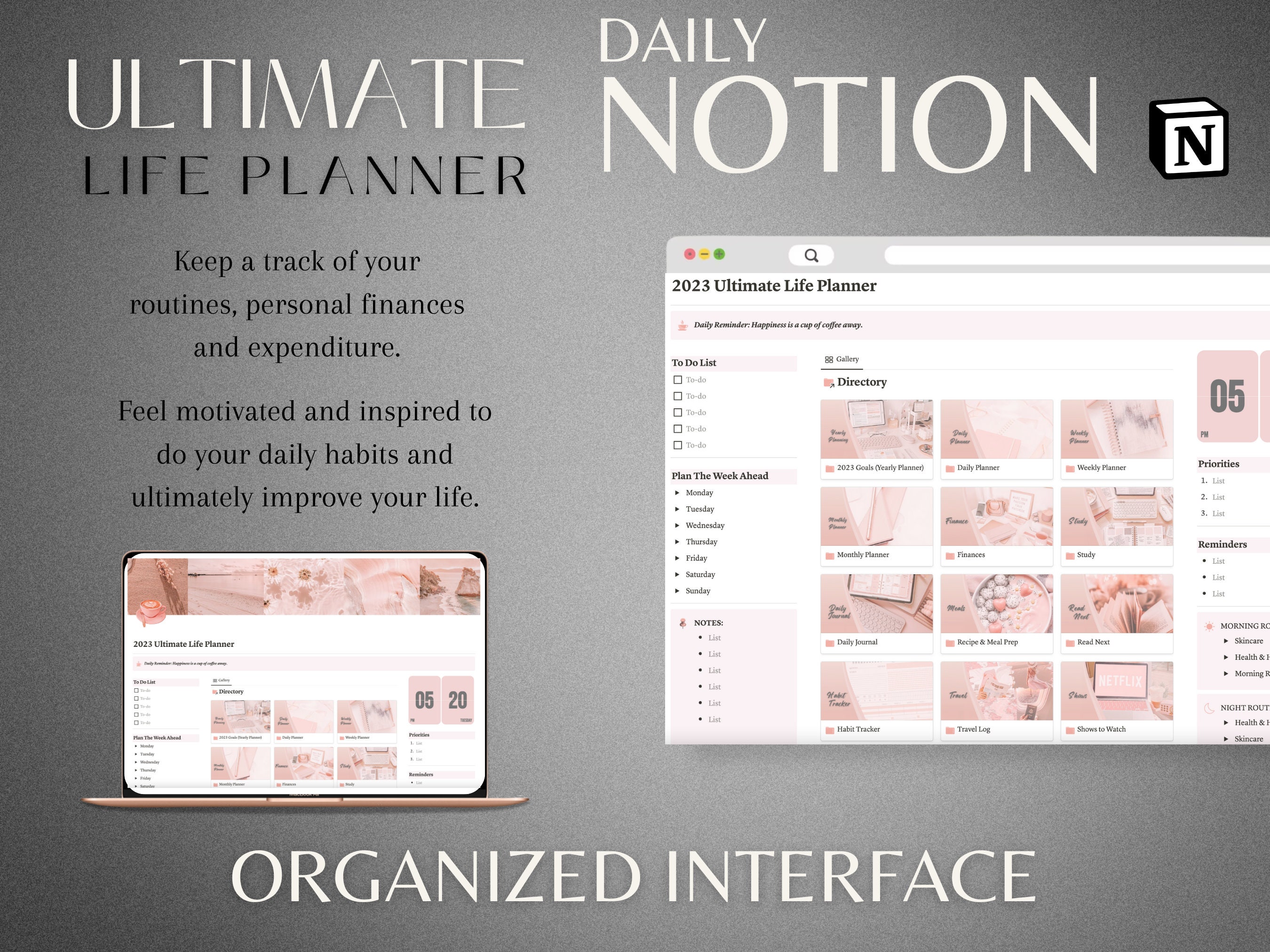 PLR Notion Template 2024 Aesthetic Planner Daily Notion - Etsy