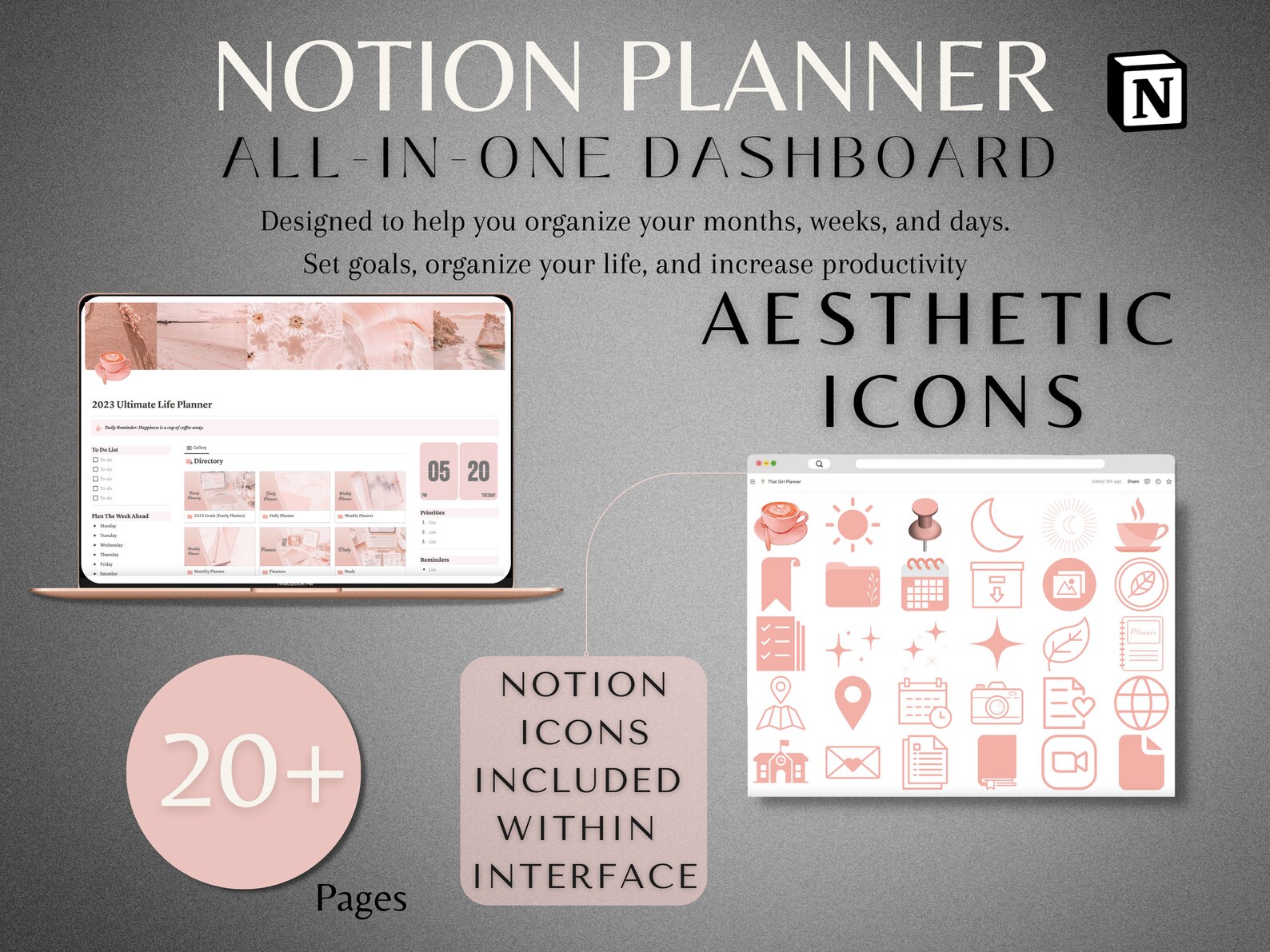 PLR Notion Template 2024 Aesthetic Planner Daily Notion - Etsy