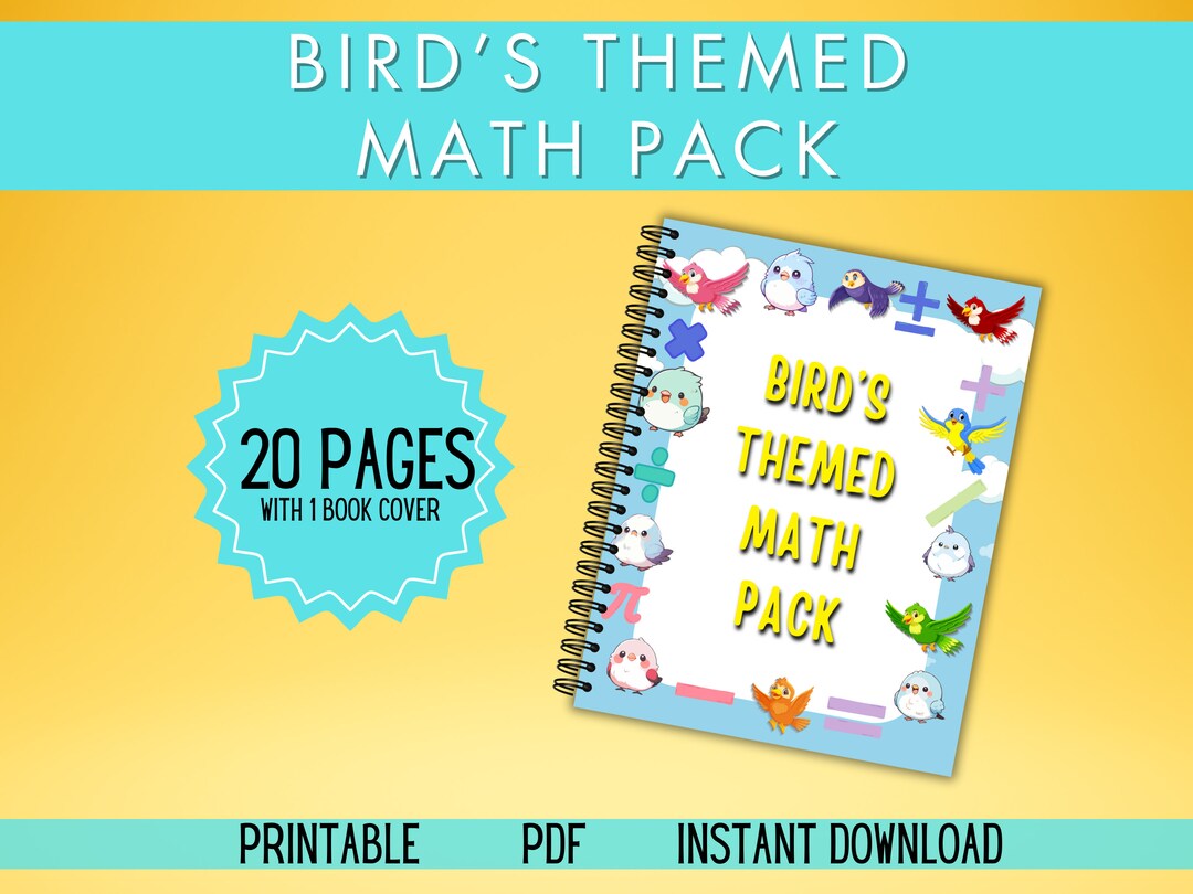 Bird Themed Math Workbook Kids Math Worksheet Printable Math Worksheet ...