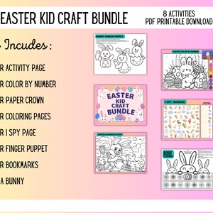 Easter Kid Craft Bundle Color by Number Easter Paper Crown Coloring ...
