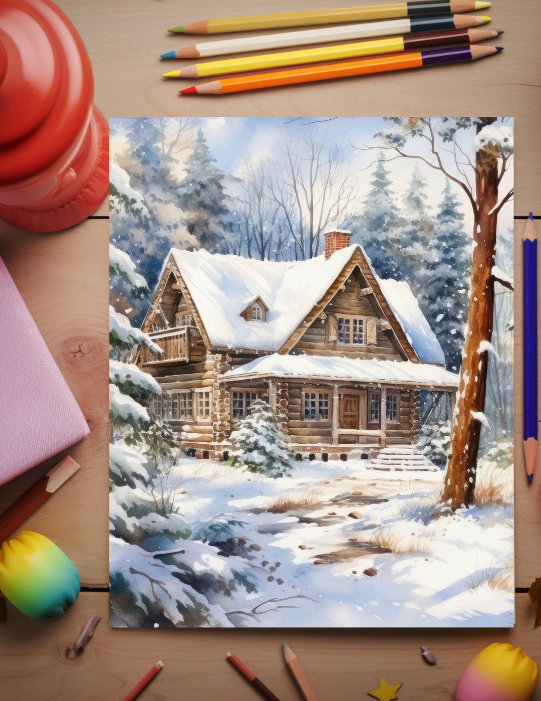 Stay Warm Indoors With Our Winter Coloring Book for Adults - Grayscale ...