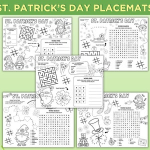 Printable St. Patrick's Activity Placemats Coloring Placemats St Patty ...