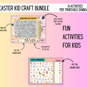 Easter Kid Craft Bundle Color by Number Easter Paper Crown Coloring ...