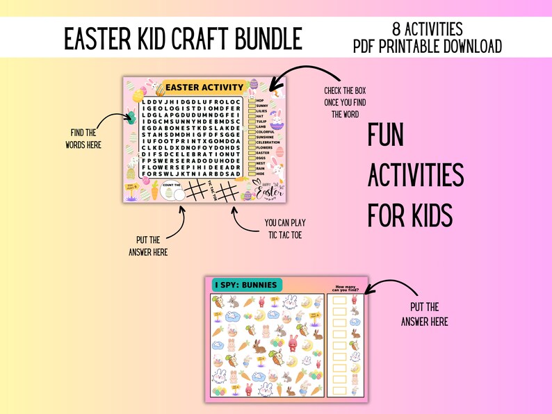 Easter Kid Craft Bundle Color by Number Easter Paper Crown Coloring ...