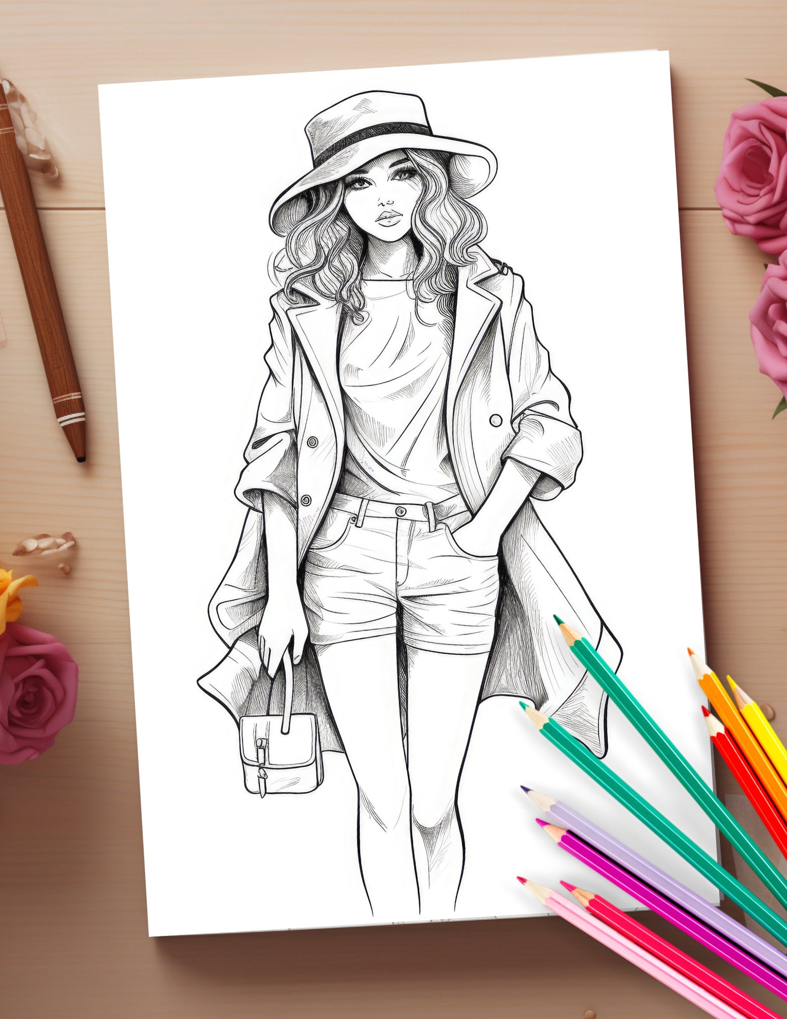 46 Women's Fashion Style Coloring Book - Printable PDF, Instant ...