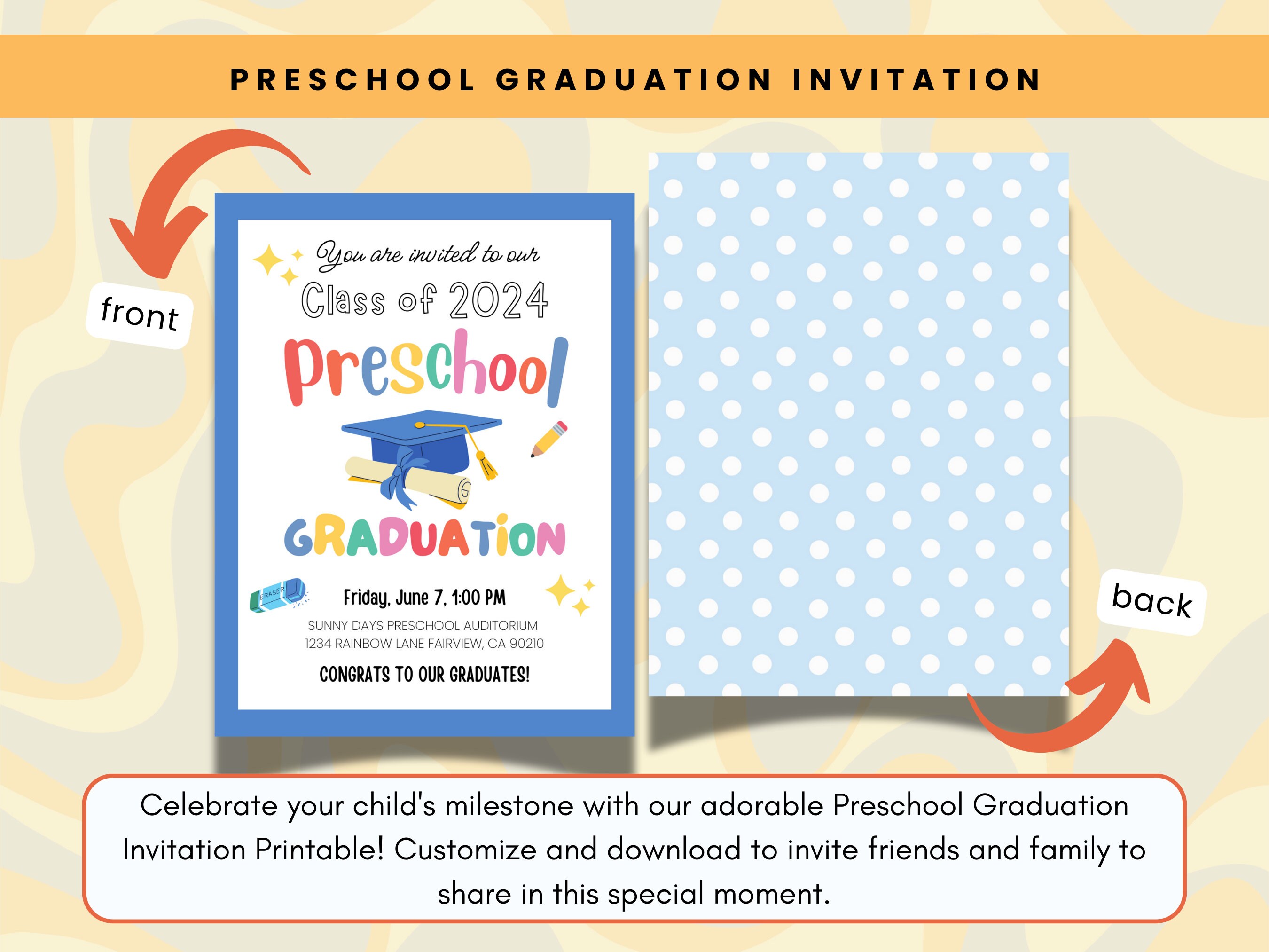 Preschool Graduation Bundle Graduation Invitation Graduation Diploma ...