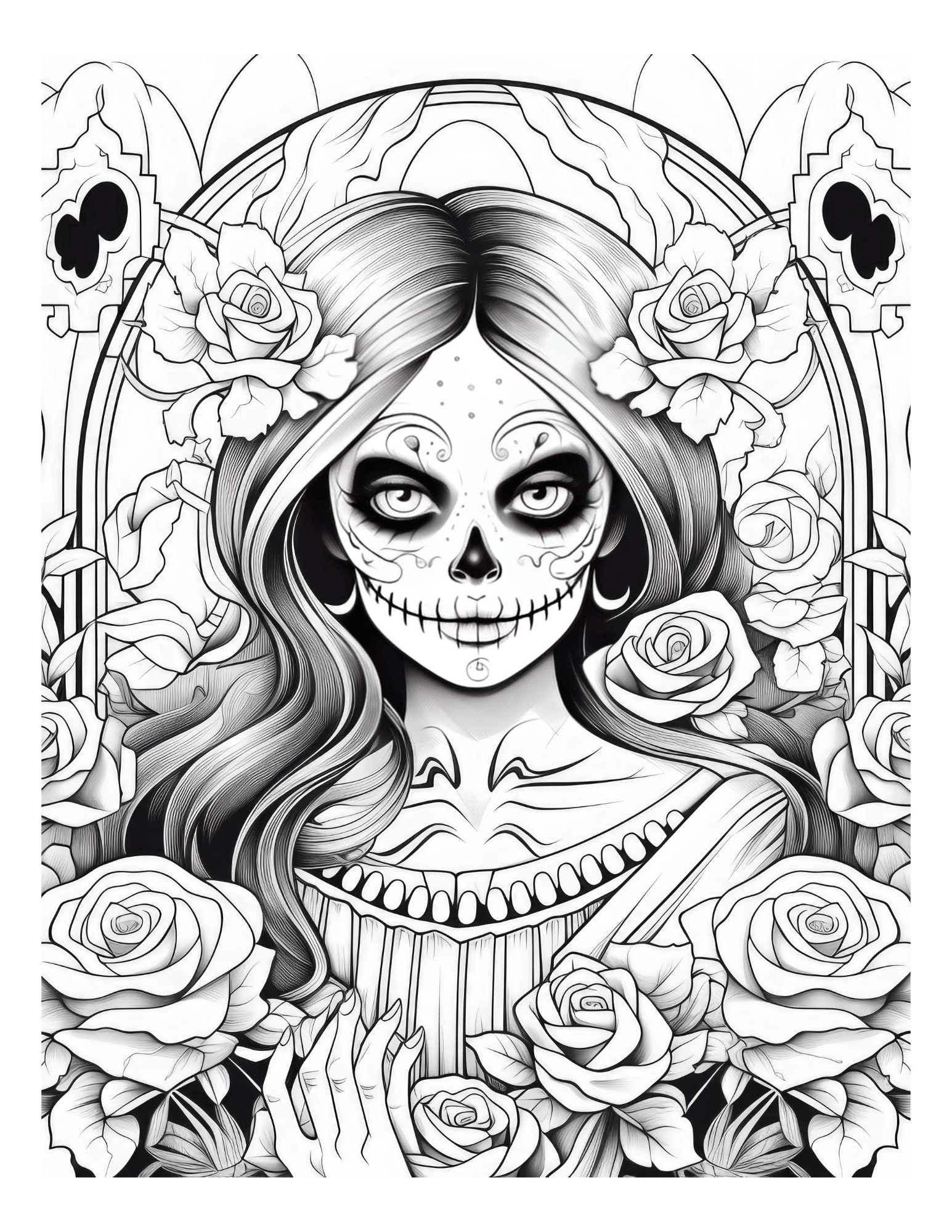 Day of the Dead Adult Coloring Book Instant Download 41 Pages - Etsy