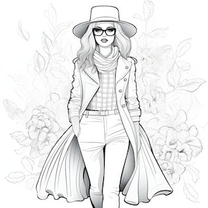 46 Women's Fashion Style Coloring Book - Printable PDF, Instant ...