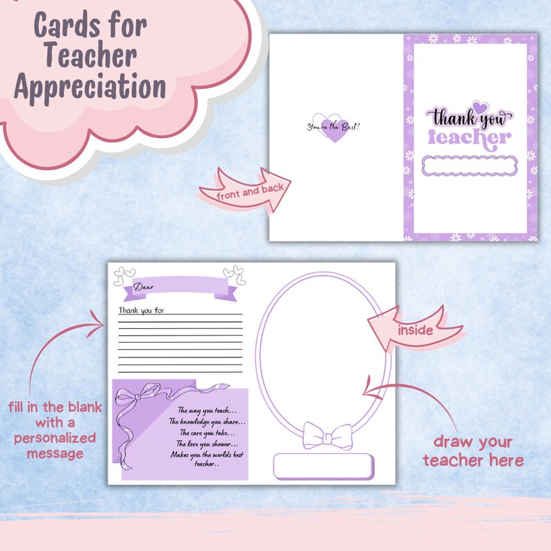 Teacher Appreciation Cards DIY Teacher Appreciation Card Teacher ...