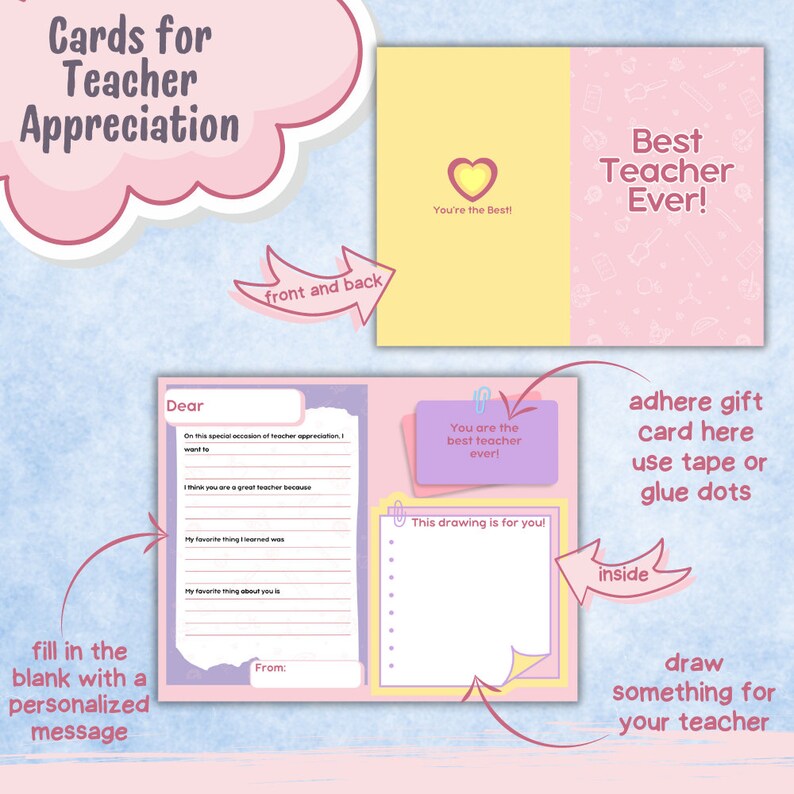 Teacher Appreciation Cards DIY Teacher Appreciation Card Teacher ...