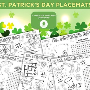 Printable St. Patrick's Activity Placemats Coloring Placemats St Patty ...